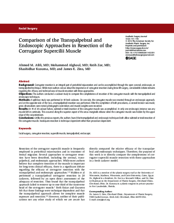 (PDF) Comparison of the Transpalpebral and Endoscopic Approaches in ...