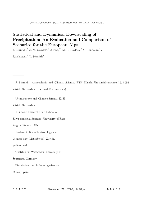 (PDF) Statistical and dynamical downscaling of precipitation: An ...