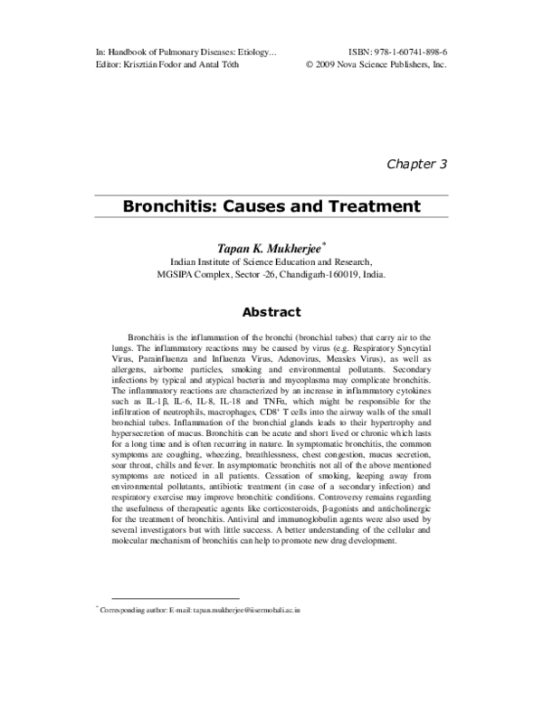 (PDF) Bronchitis: Causes and Treatment