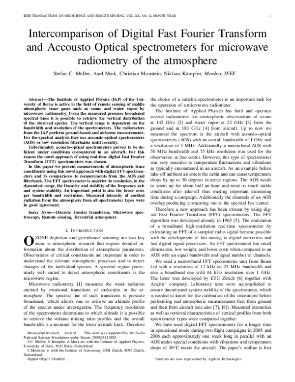 (PDF) Microwave remote sensing of stratospheric trace gases using ... (PDF) Microwave remote sensing of stratospheric trace gases using ...