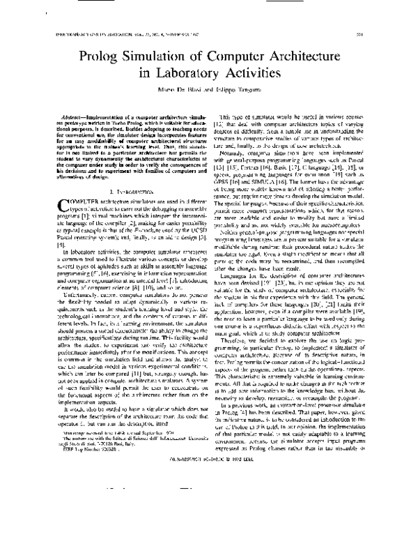 (PDF) Prolog simulation of computer architecture in laboratory ...