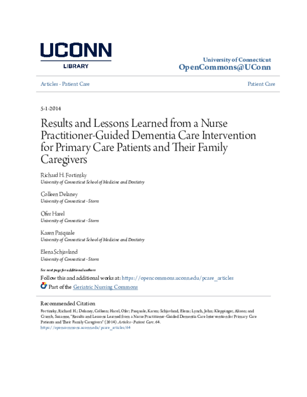 (PDF) Results and Lessons Learned from a Nurse Practitioner-Guided ...