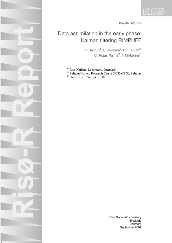 (PDF) Data assimilation in the early phase: Kalman filtering RIMPUFF