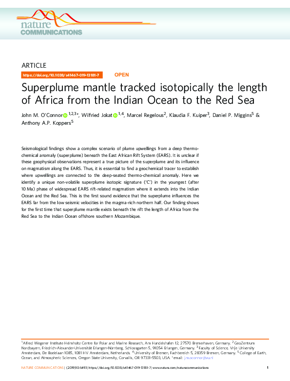 (PDF) Superplume mantle tracked isotopically the length of Africa from ...