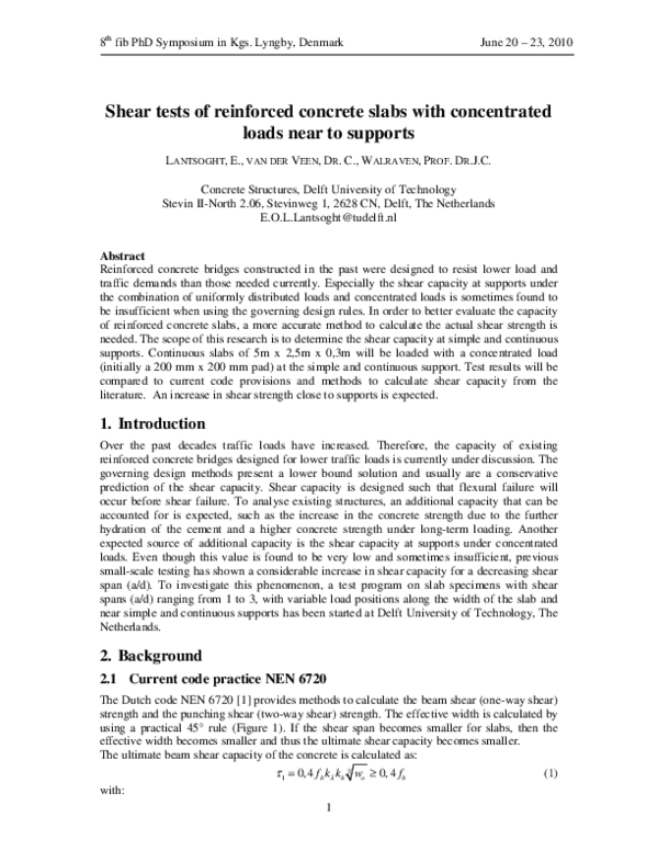 (PDF) Shear tests of reinforced concrete slabs with concentrated loads ...