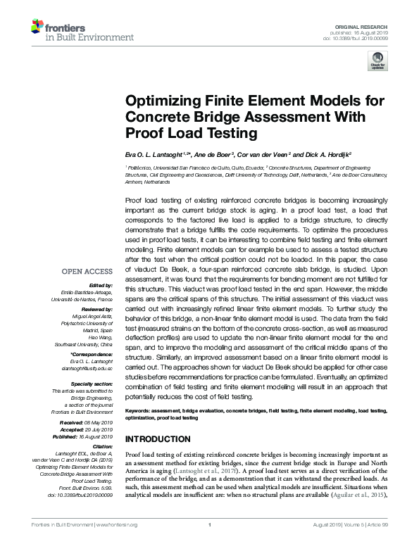 (PDF) Optimizing Finite Element Models for Concrete Bridge Assessment ...