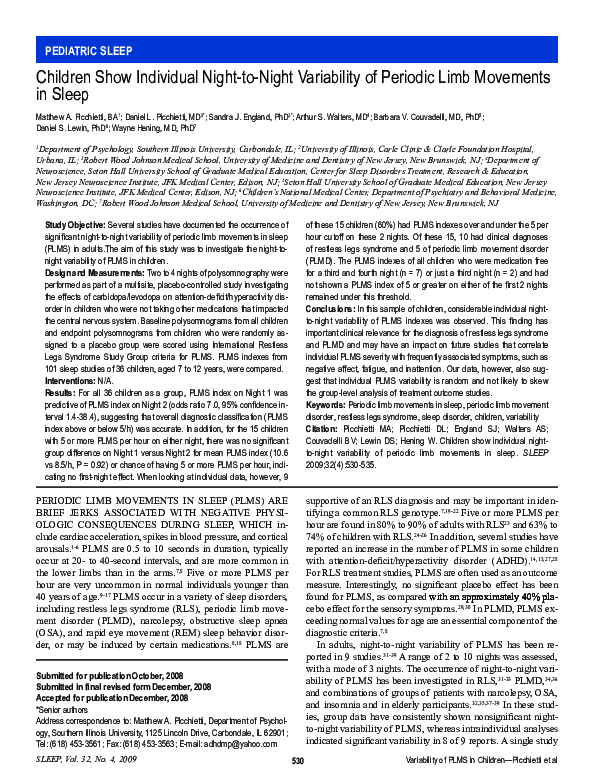 (PDF) Children show individual night-to-night variability of periodic ...