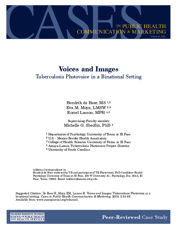 (PDF) Voices and Images Tuberculosis Photovoice in a Binational Setting ...