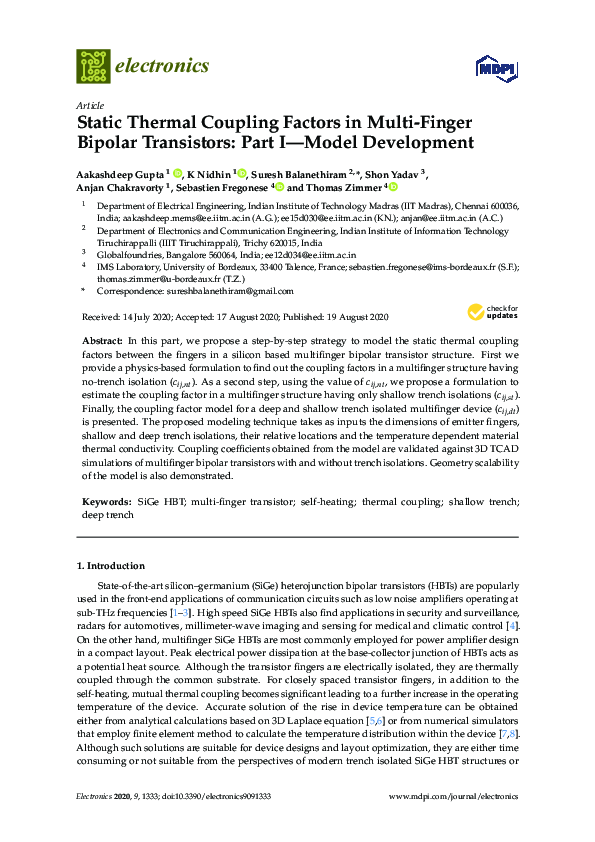 (PDF) Static Thermal Coupling Factors in Multi-Finger Bipolar ...