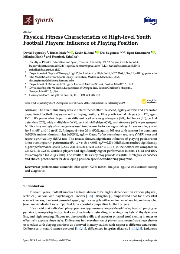 (PDF) Physical Fitness Characteristics of High-level Youth Football ...