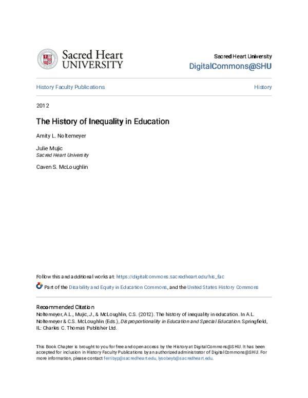 (PDF) The History of Inequality in Education