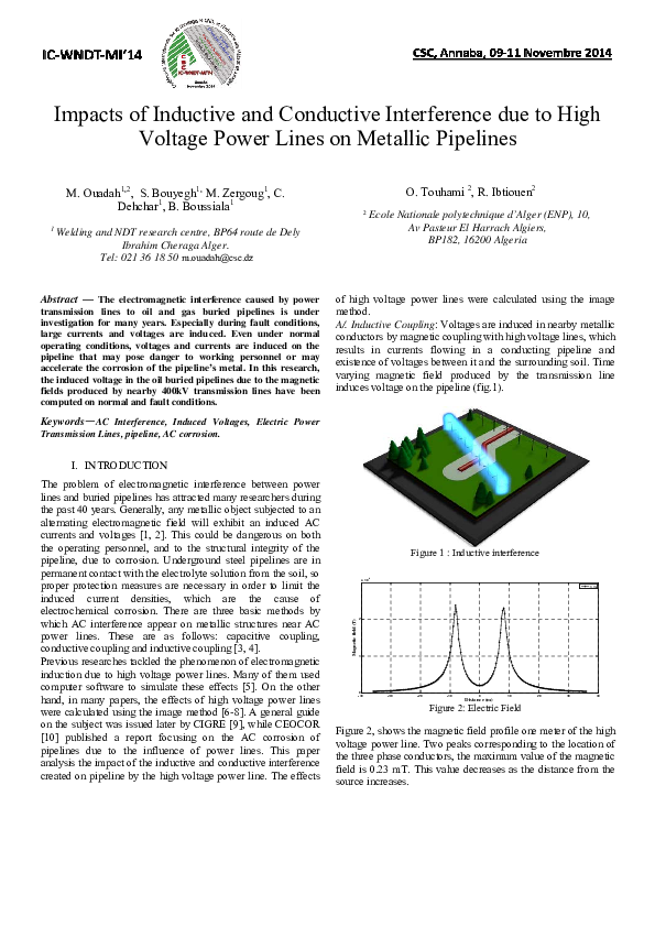 (PDF) Impacts of Inductive and Conductive Interference due to High ...