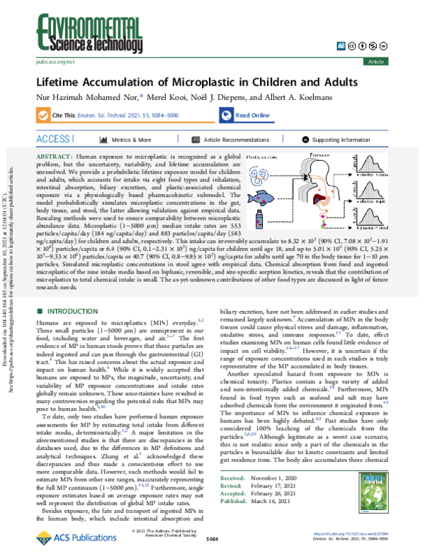 (PDF) Lifetime Accumulation of Microplastic in Children and Adults