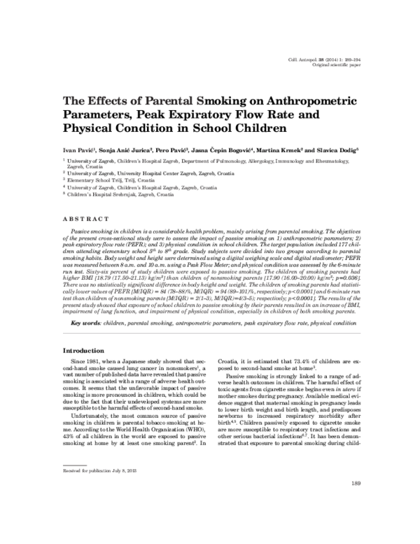 (PDF) The effects of parental smoking on anthropometric parameters ...
