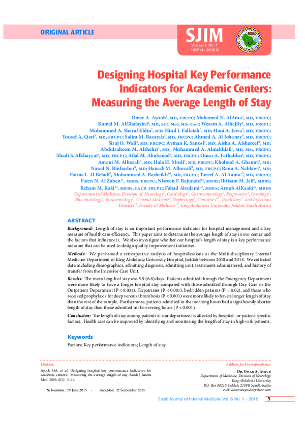(PDF) Designing Hospital Key Performance Indicators for Academic ...