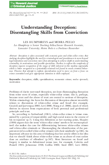 (PDF) Understanding Deception: Disentangling Skills from Conviction
