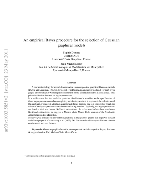 (PDF) An empirical Bayes procedure for the selection of Gaussian graphical models