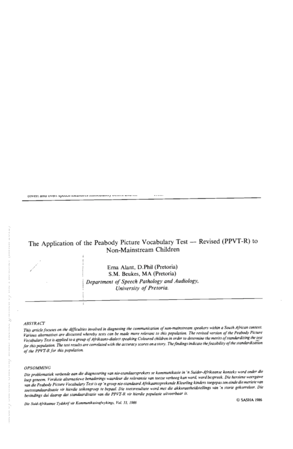 (PDF) The application of the Peabody Picture Vocabulary Test-revised ...