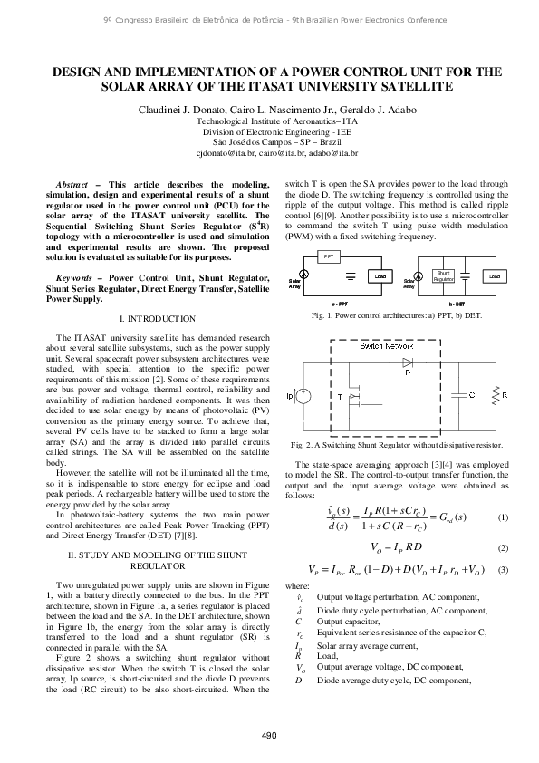 (PDF) Design and Implementation of a Power Control Unit for the Solar ...