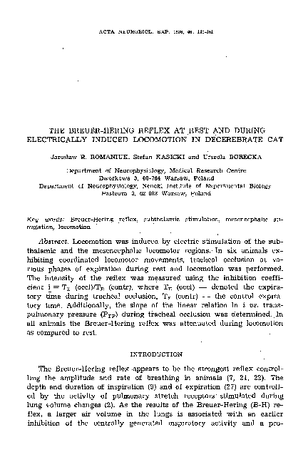 (PDF) The Breuer-Hering reflex at rest and during electrically induced ...