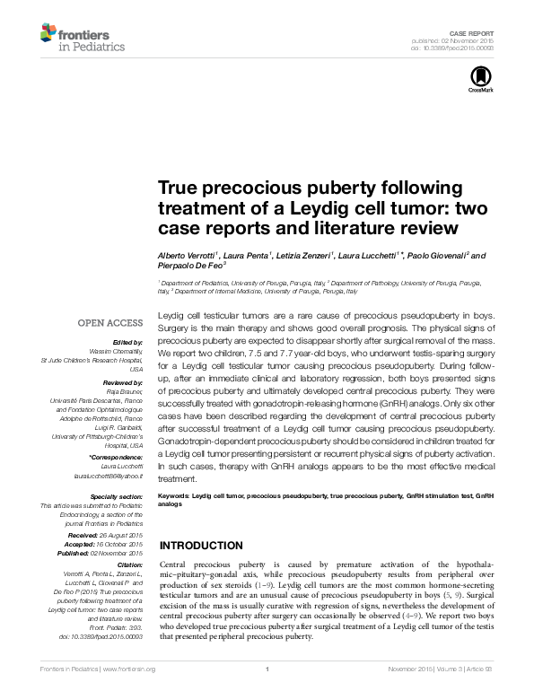 (PDF) Nodular Leydig cell hyperplasia in a boy with familial male ...