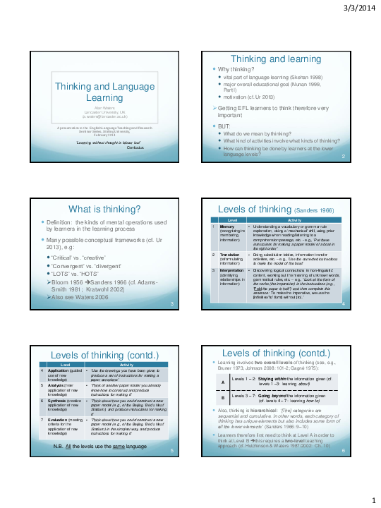 (PDF) Thinking and language learning