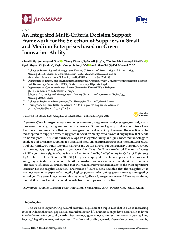 (PDF) Integrated Multi-Criteria Decision Support Framework