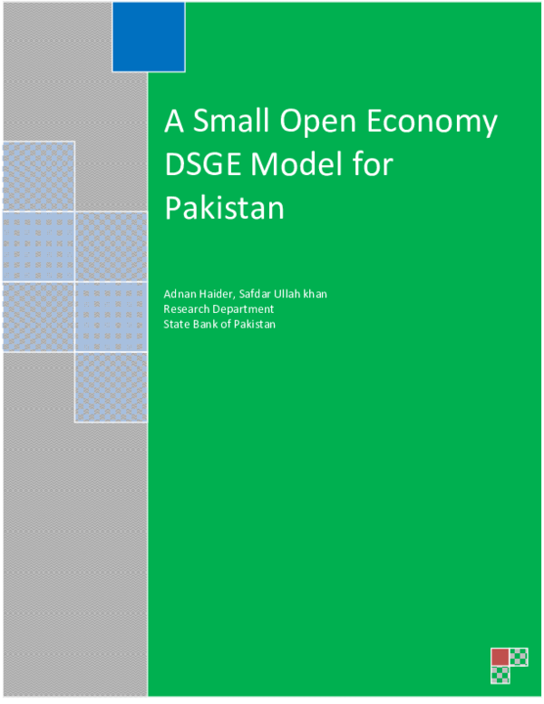 Pdf A Small Open Economy Dsge Model For Pakistan
