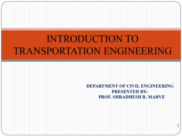 (PDF) INTRODUCTION TO TRANSPORTATION ENGINEERING
