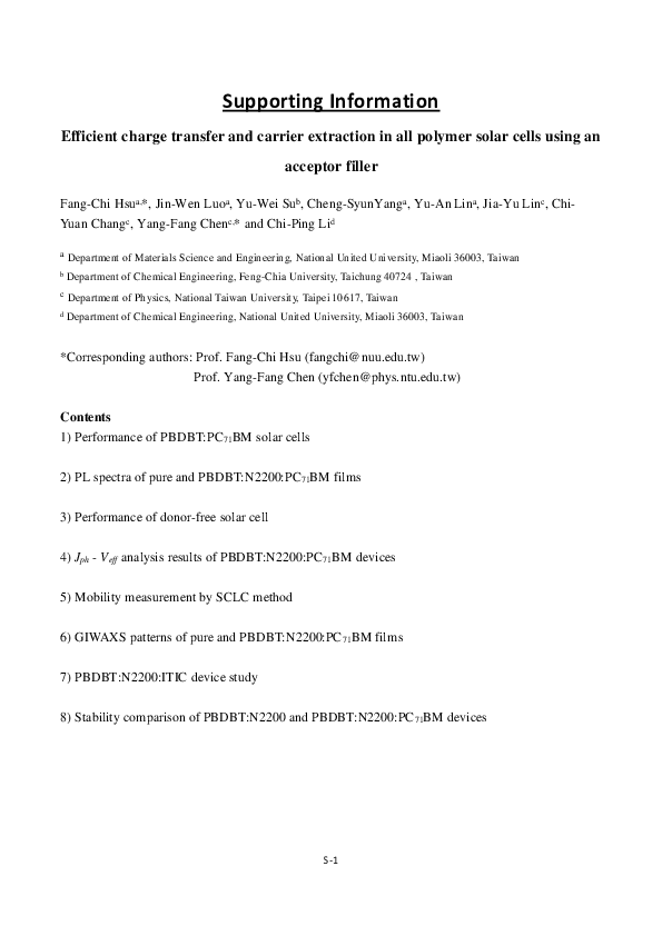 (PDF) Efficient Charge Transfer and Carrier Extraction in All-Polymer ...