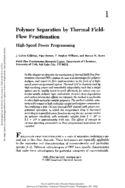 (PDF) Polymer Separation by Thermal Field-Flow Fractionation
