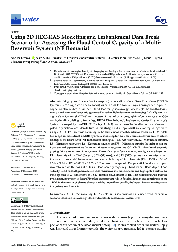 (PDF) Using 2D HEC-RAS Modeling and Embankment Dam Break Scenario for ...