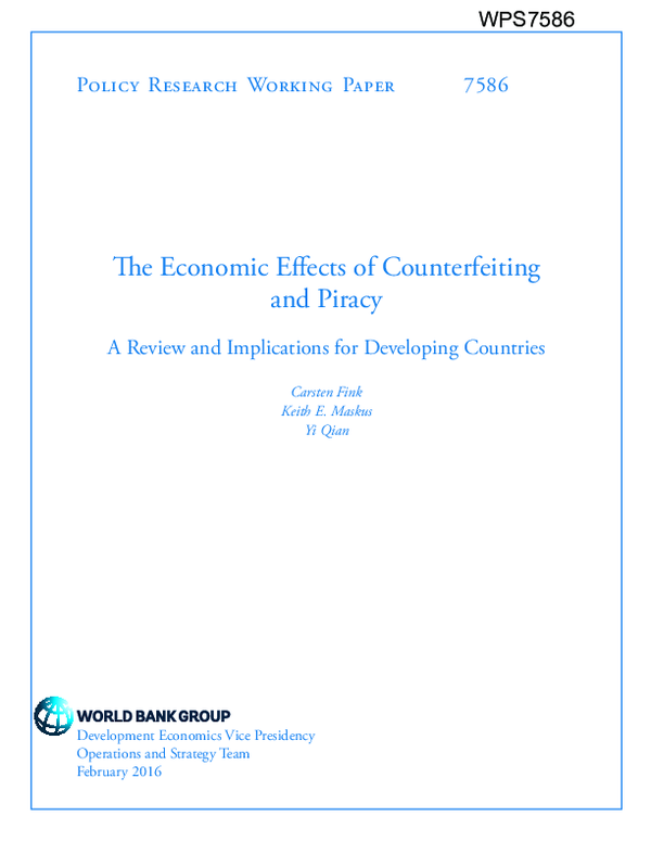 (PDF) The Economic Effects of Counterfeiting and Piracy: A Review and ...