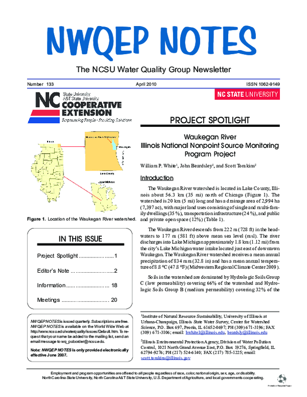 (PDF) Waukegan River--Illinois National Nonpoint Pollution Control Program