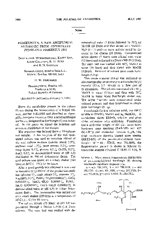 (PDF) Fumifungin, a new antifungal antibiotic from Aspergillus ...