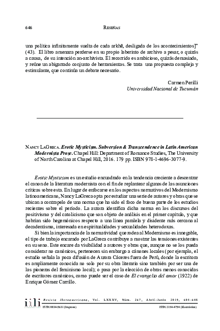 (PDF) Nancy LaGreca. Erotic Mysticism. Subversion Transcendence in ...