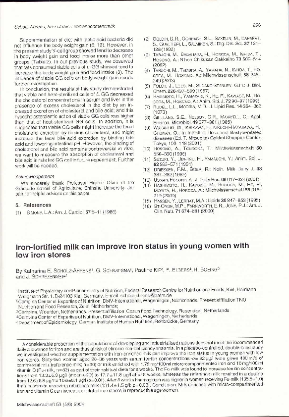 (PDF) Iron-fortified milk can improve iron status in young women with ...