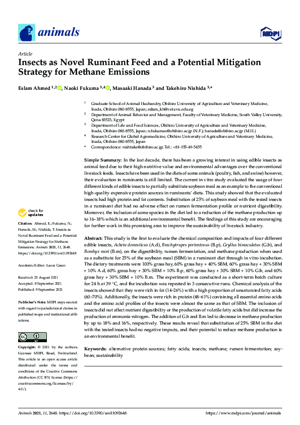 (PDF) Insects as Novel Ruminant Feed and a Potential Mitigation ...