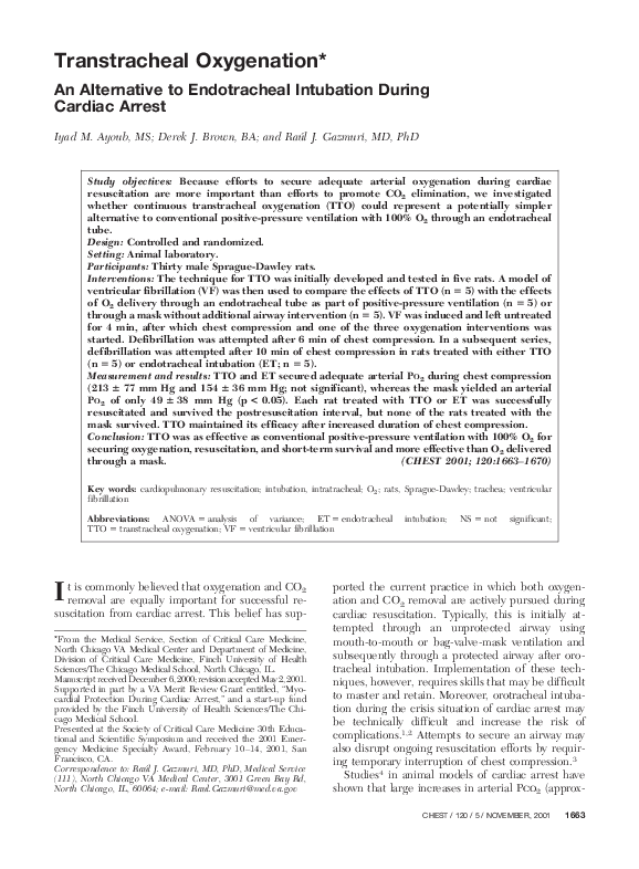 (PDF) Transtracheal Oxygenation