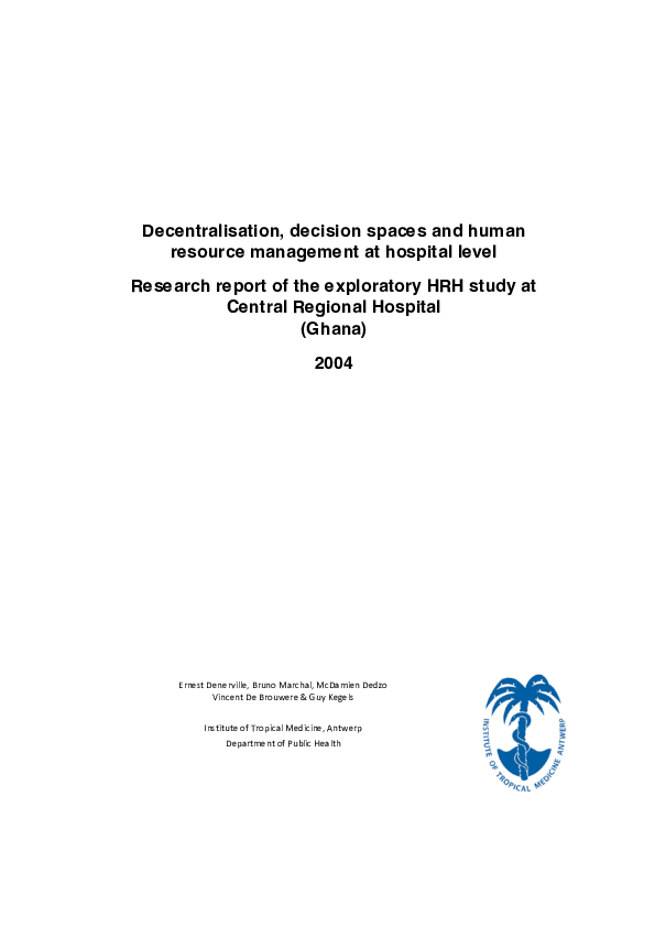 (PDF) Decentralisation, decision spaces and human resource management ...