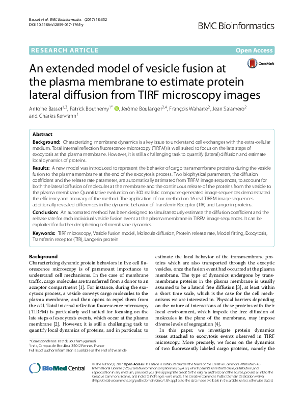 (PDF) An extended model of vesicle fusion at the plasma membrane to ...