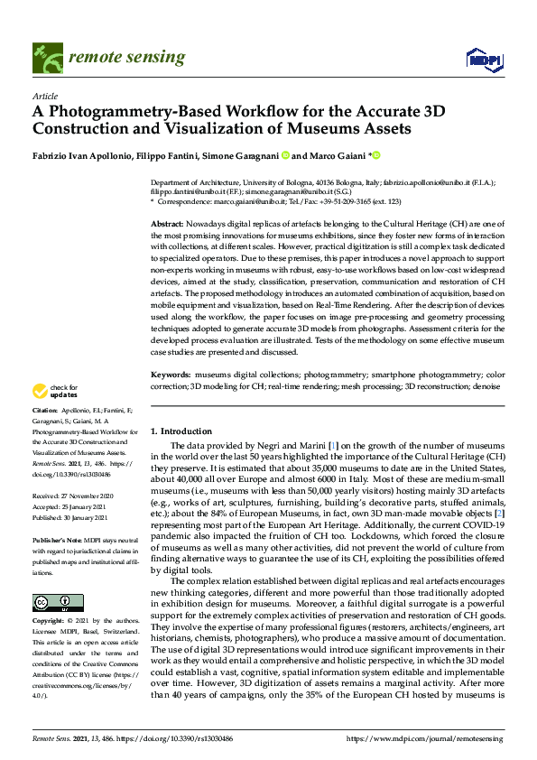 (PDF) A Photogrammetry-Based Workflow for the Accurate 3D Construction ...