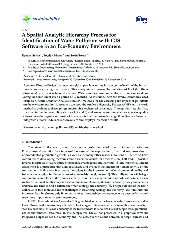 Pdf A Spatial Analytic Hierarchy Process For Identification Of Water