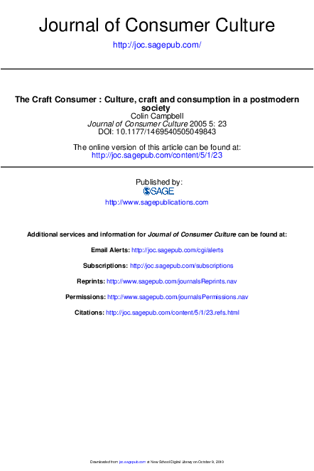 (PDF) The Craft Consumer: Culture, craft and consumption in a ...