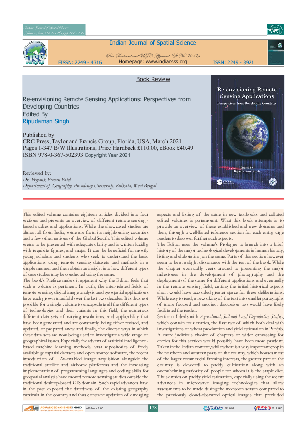 (PDF) Book Review: Re-envisioning Remote Sensing Applications ...