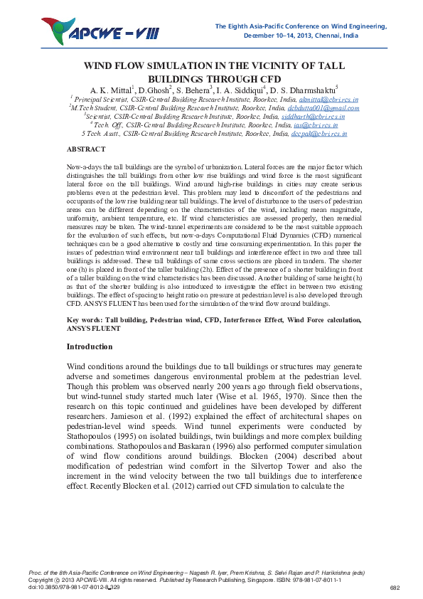 (PDF) Wind Flow Simulation in the Vicinity of Tall Buildings Through CFD