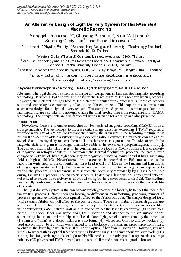 (PDF) An Alternative Design of Light Delivery System for Heat-Assisted ...