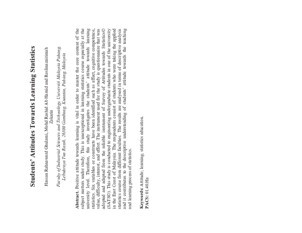 (PDF) Students’ attitudes towards learning statistics