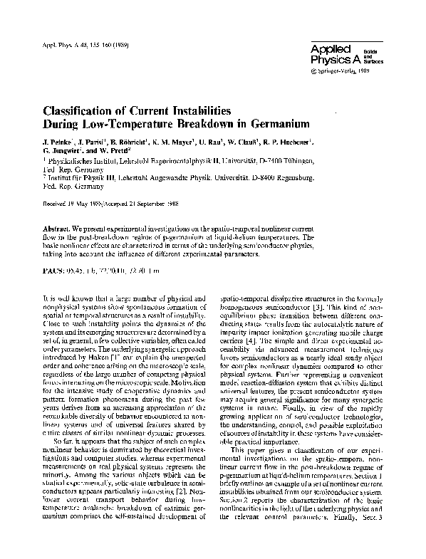 (PDF) Classification of current instabilities during low-temperature ...