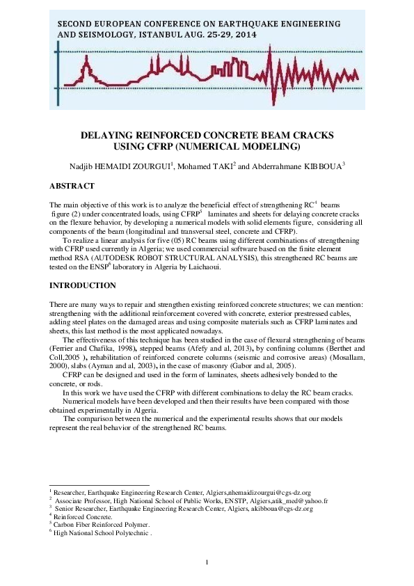 (PDF) Delaying Reinforced Concrete Beam Cracks Using CFRP (Numerical Modeling)